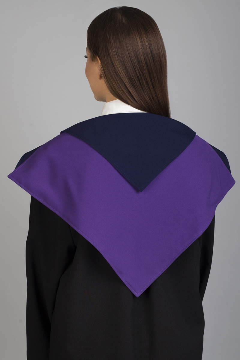 Graduation V-Stole with lining purple-navy-blue Bestuniforms